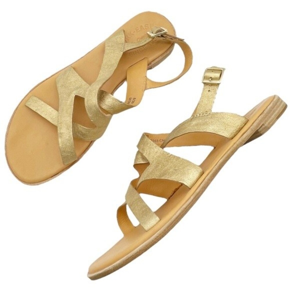 Kork-Ease Yarbrough Gold Full Grain Leather Strappy S… - Gem